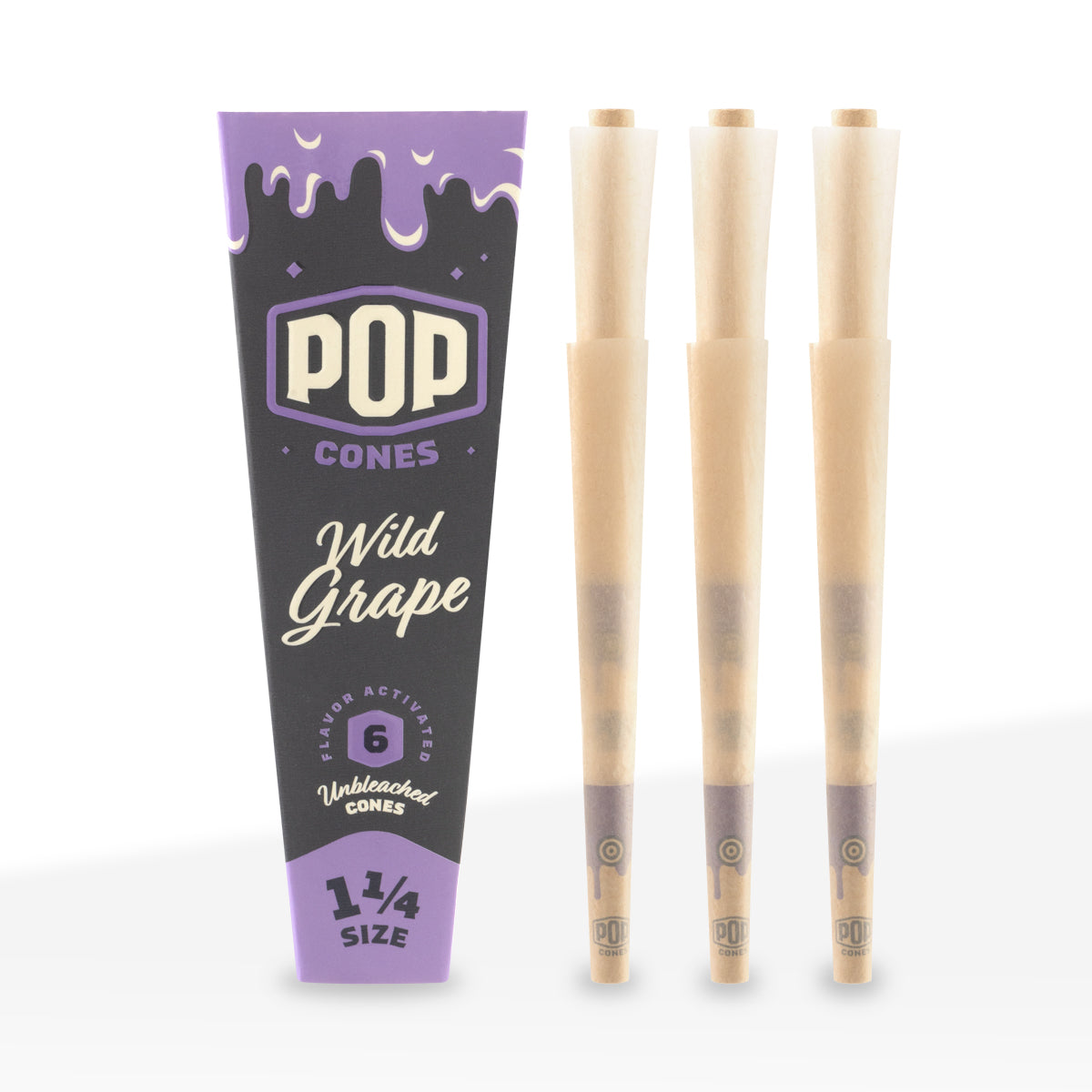 Pop Cones | Pre-Rolled Cones 1¼ Size | 84mm - Assorted Flavors - 6 Pac