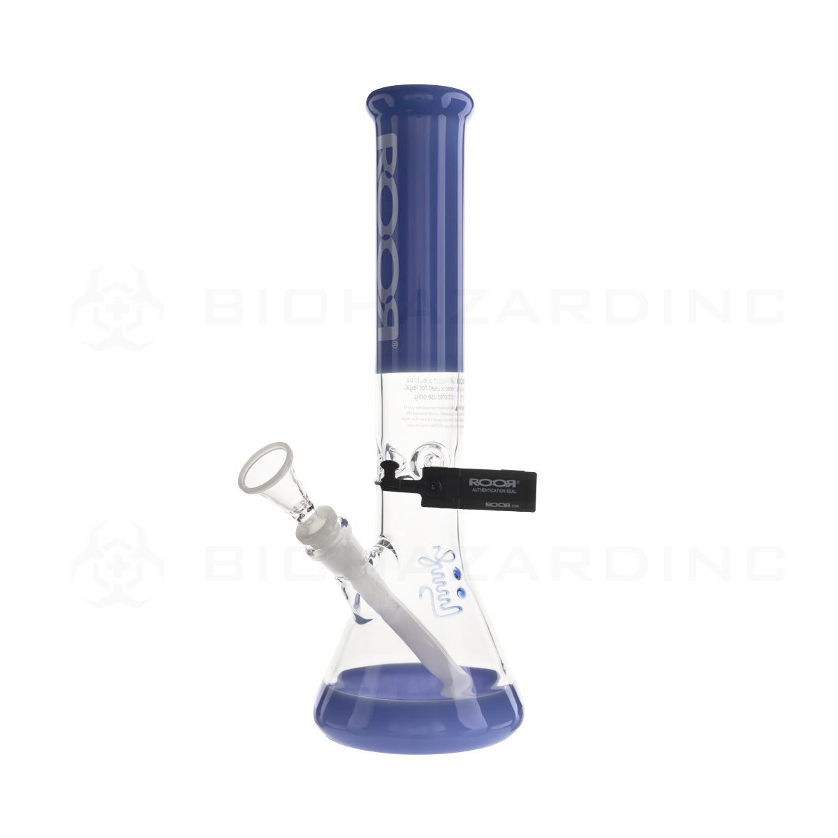 RooR® | Colored Beaker w/ Gridded Downstem | 18" - Glass - Milk Blue