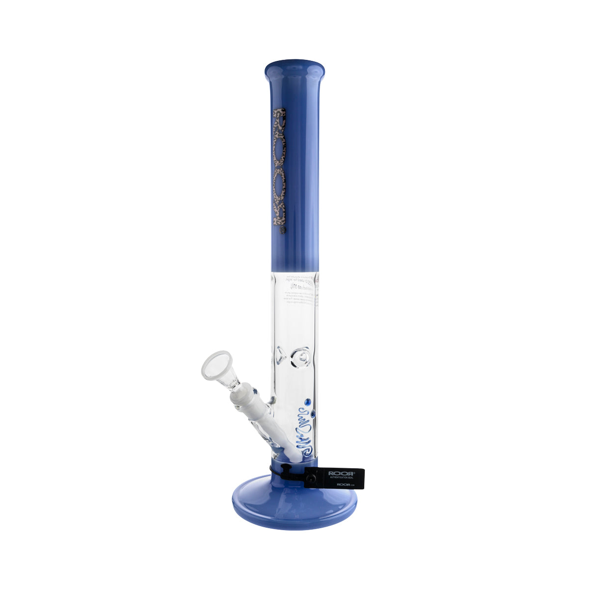 RooR® | Colored Straight w/ Gridded Downstem | 18" - 14mm - Milk Blue