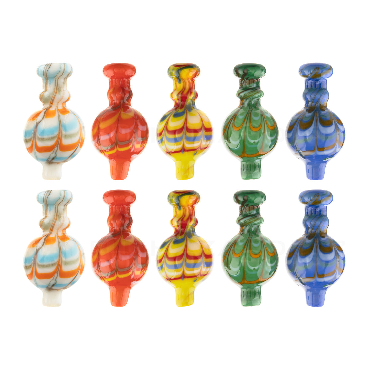 Carb Cap | Round Raked Bubble Carb Cap | Assorted Colors - 10 Count