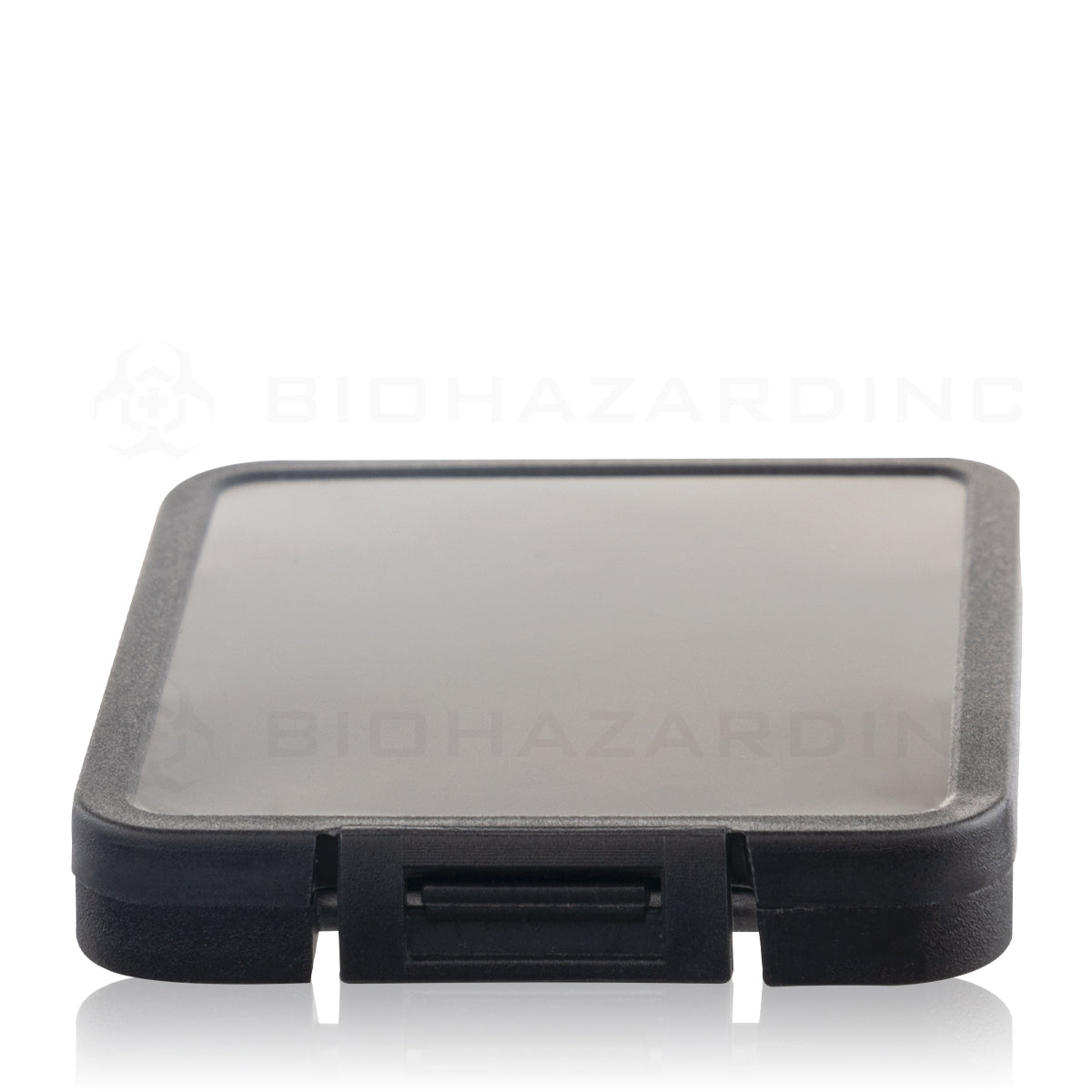 Flat Container | Hinged Lid Slim Shatter Containers | 7.5mm - Black