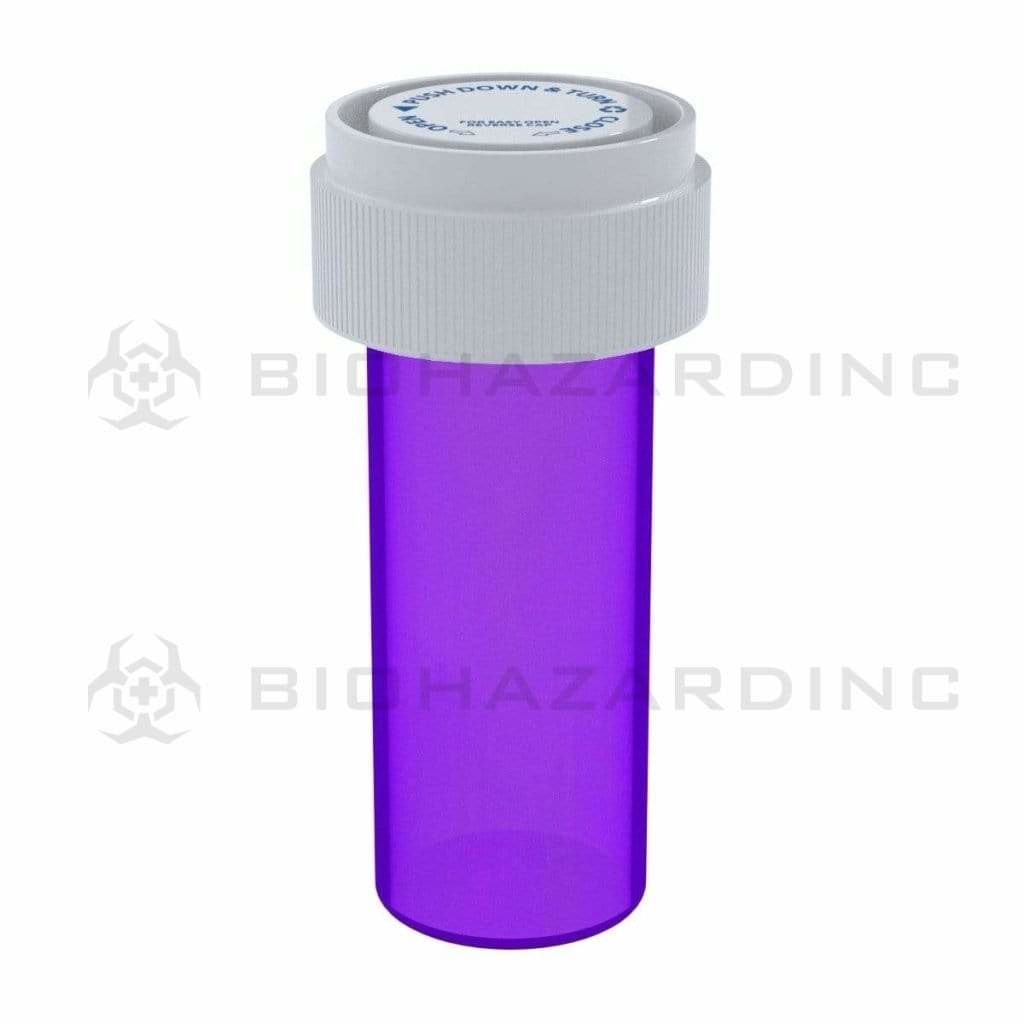 Child Resistant | Translucent Purple Reversible Cap Vials | 8 Dram - 1